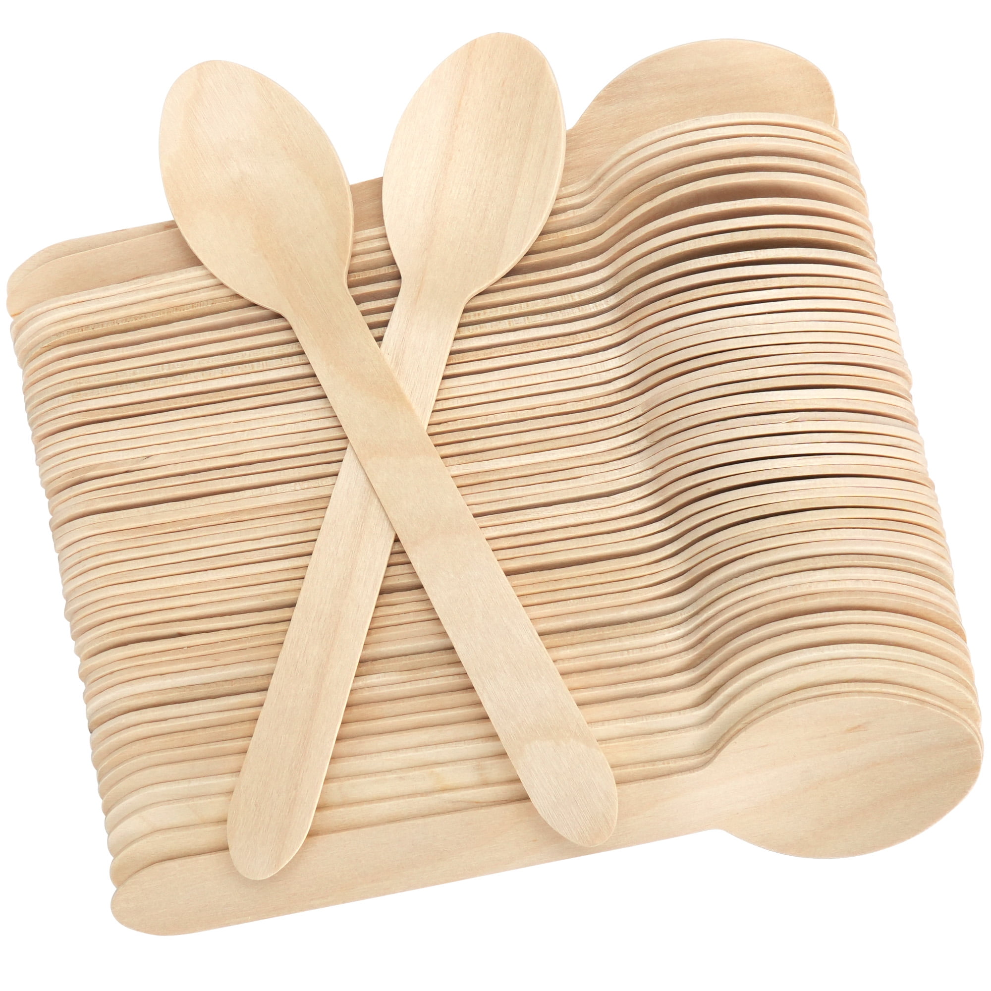 LotFancy 250 Pcs Disposable Wooden Spoons 6.25 in Eco-Friendly Wood ...