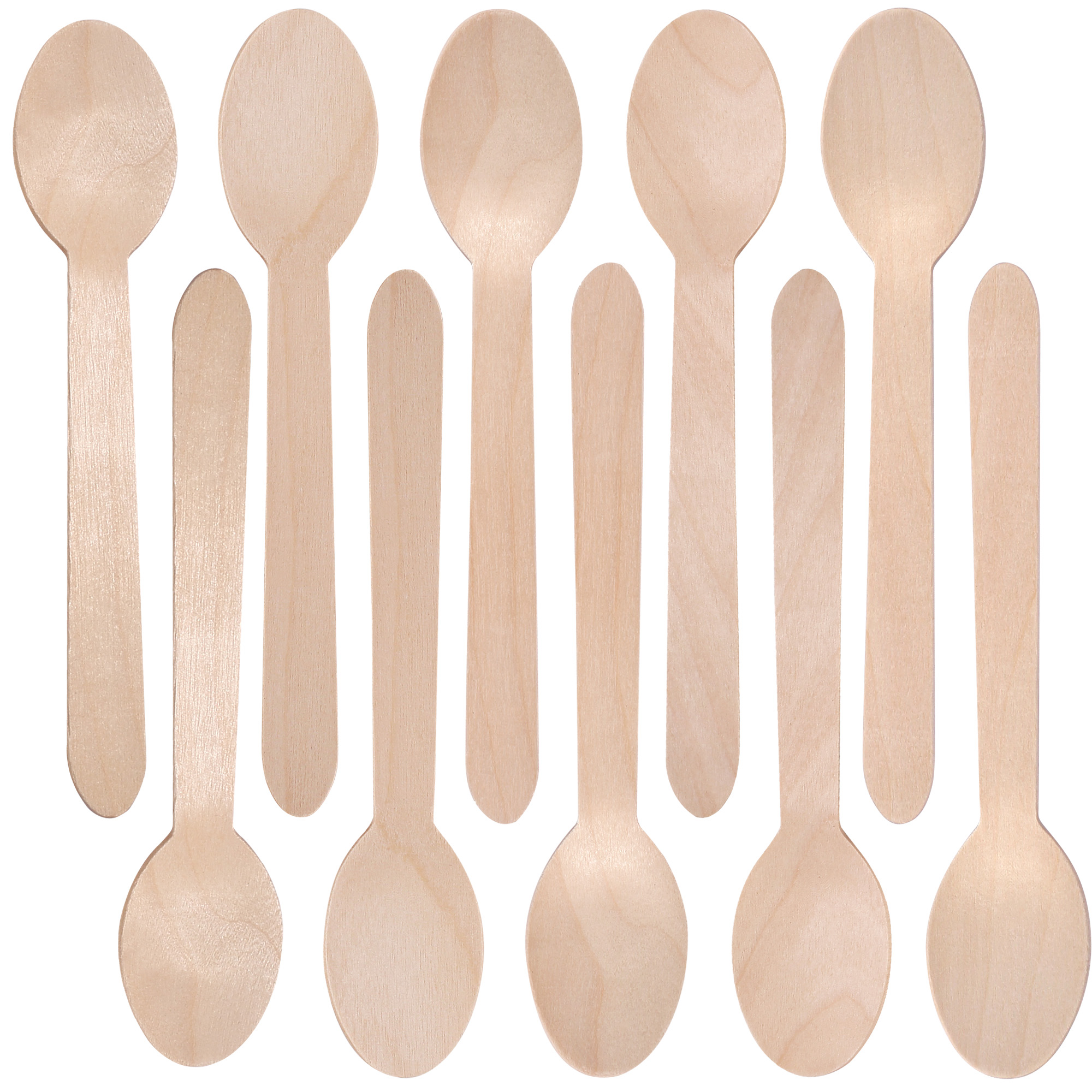 Wooden Spoons for Eating, 6 Pieces Natural Wood Eating Spoon, 7 Inch ...