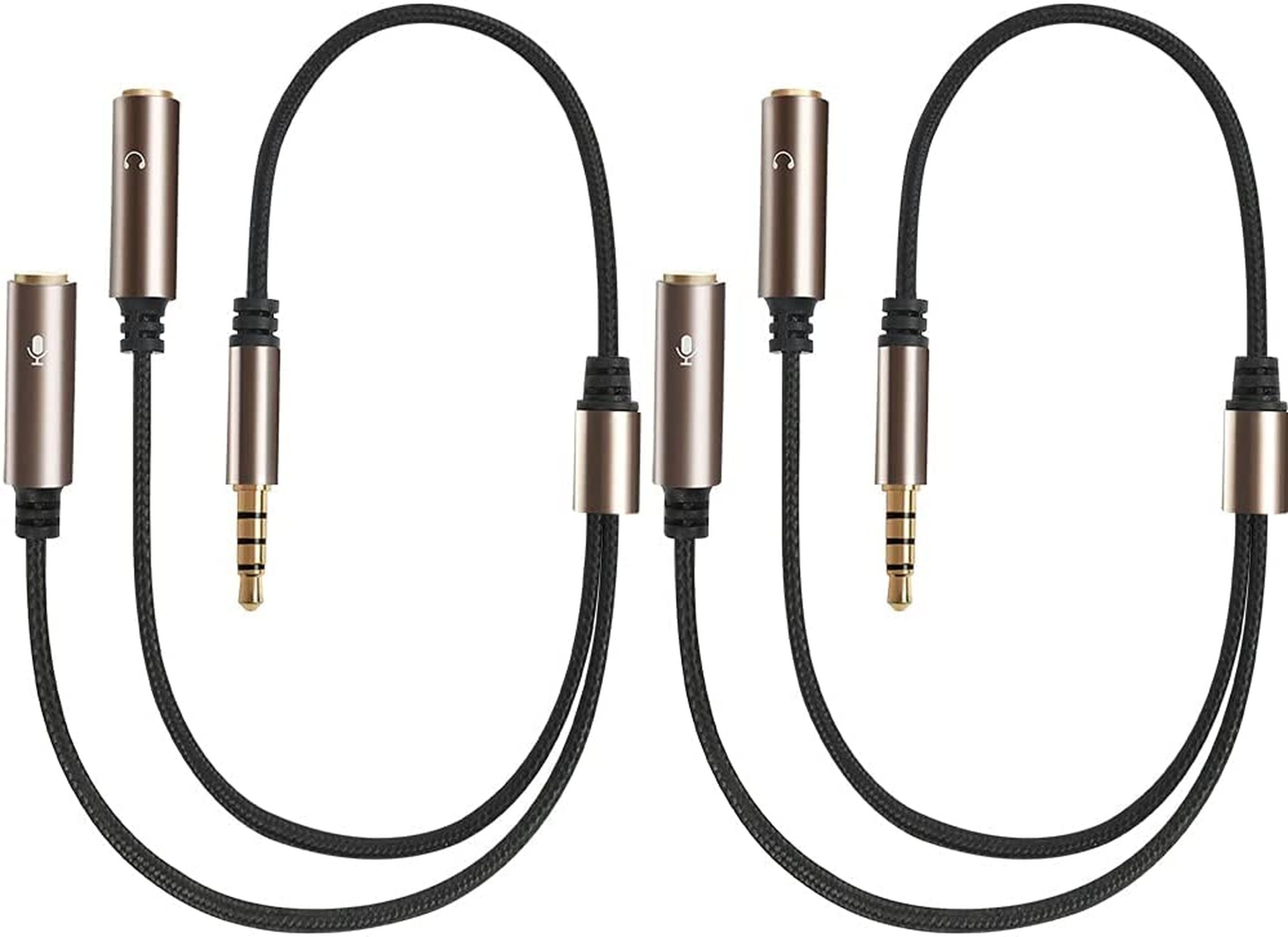 LotFancy Headphone Splitter, Mic and Audio Y Splitter Cables, 3.5mm ...