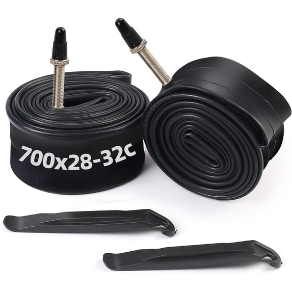 LotFancy 2Pcs 700x 28C/30C/32C Mountain Bike Tubes with 2 Tire Levers ...