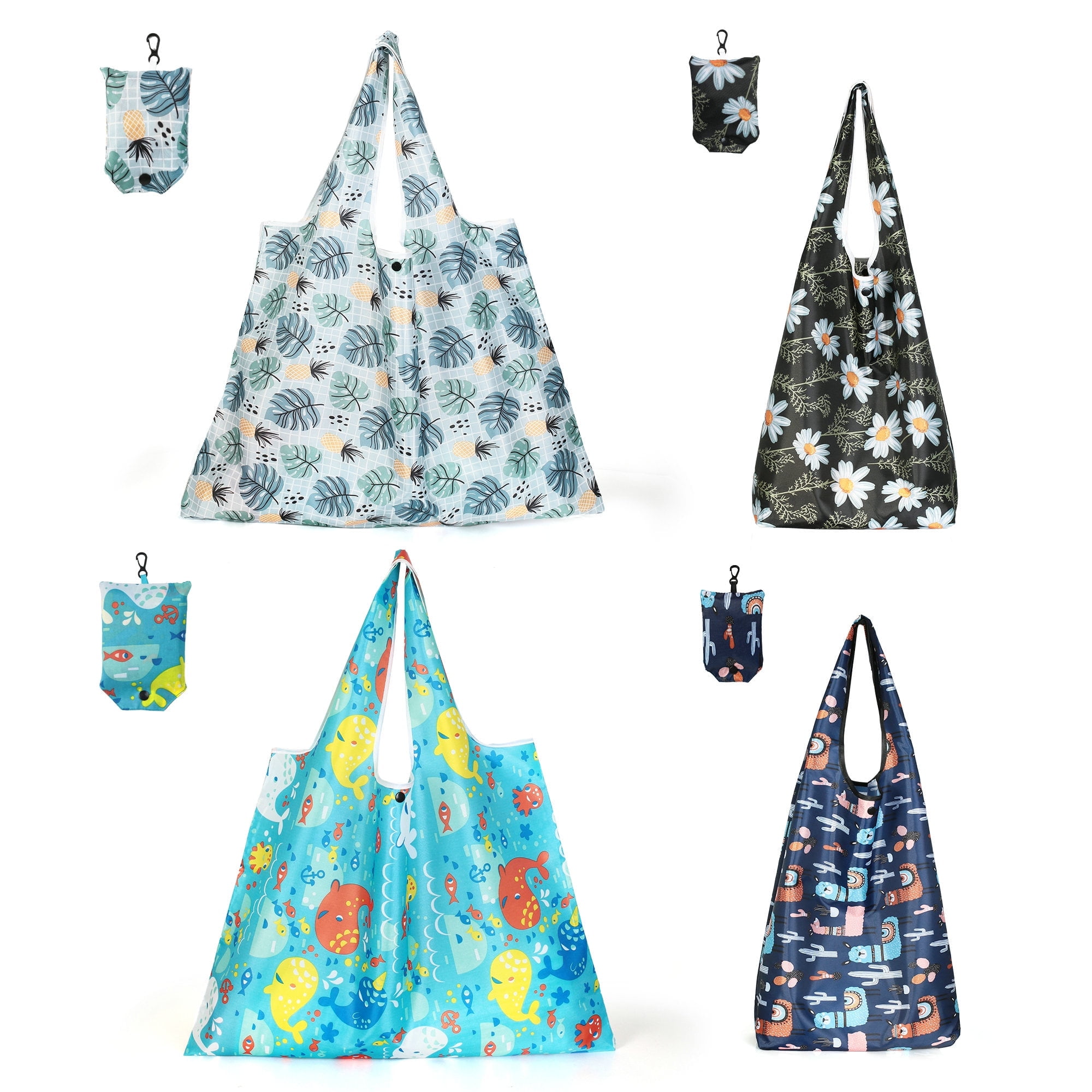 LotFancy Reusable Grocery Bags, XL and Large Sizes, 210D Nylon ...