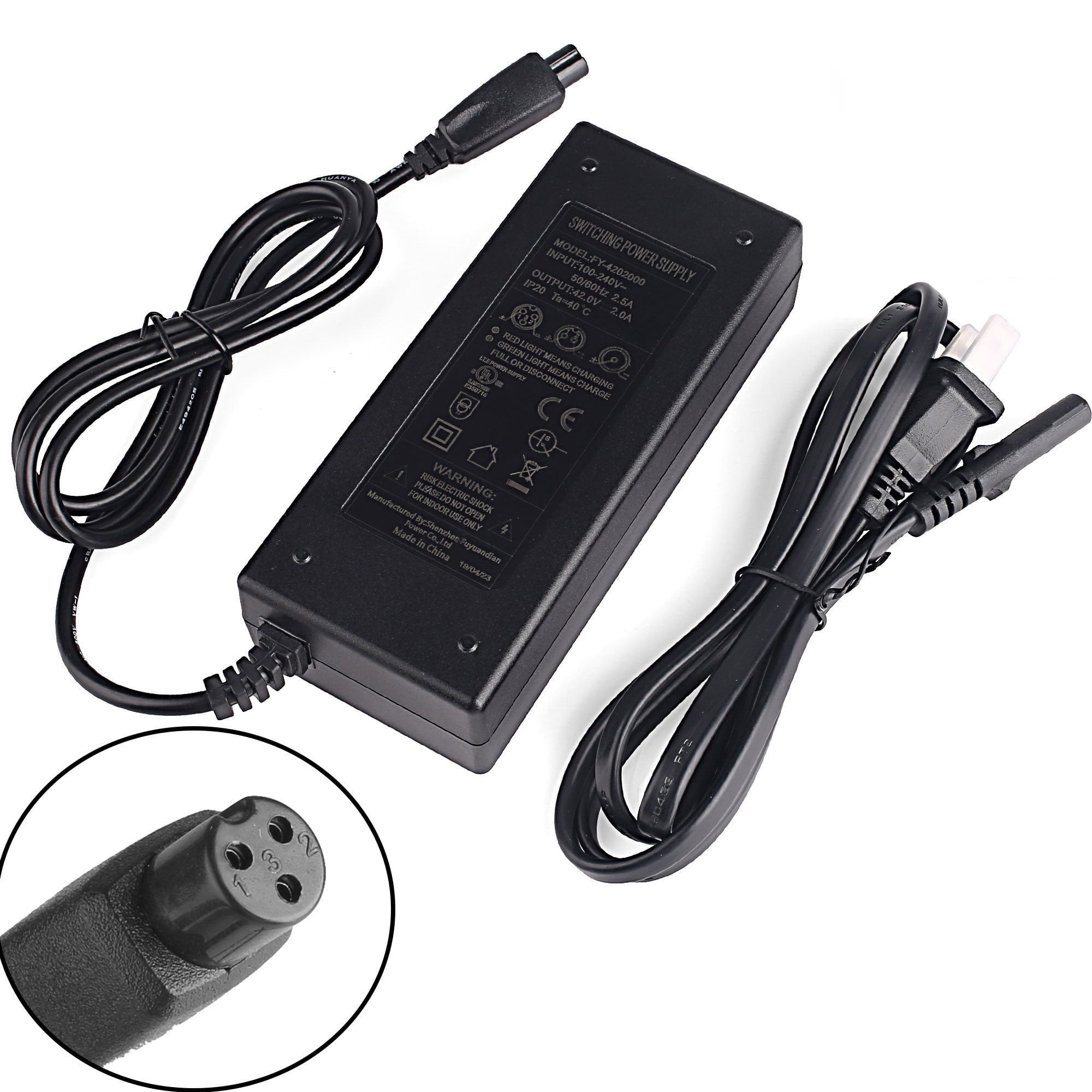 LotFancy 42V 2A Lithium Battery Charger for Swagtron T1 T3 T6, Self ...