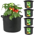 LotFancy 5 Gallon Grow Bags, Thickened Fabric Pots with Handles, 5 Pack ...