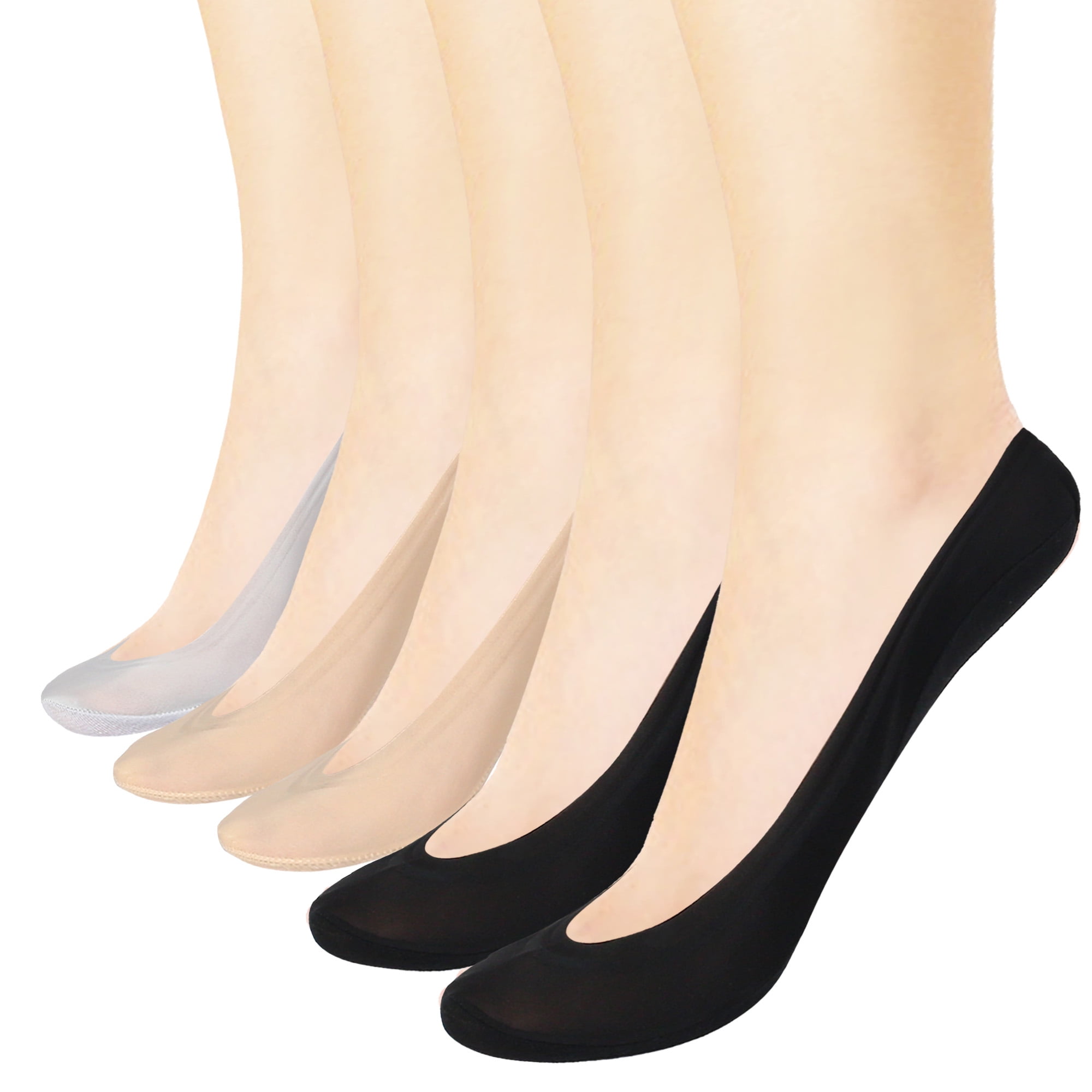 LotFancy 5 Pairs No Show Socks for Women Female, Hidden Low Cut Liner ...