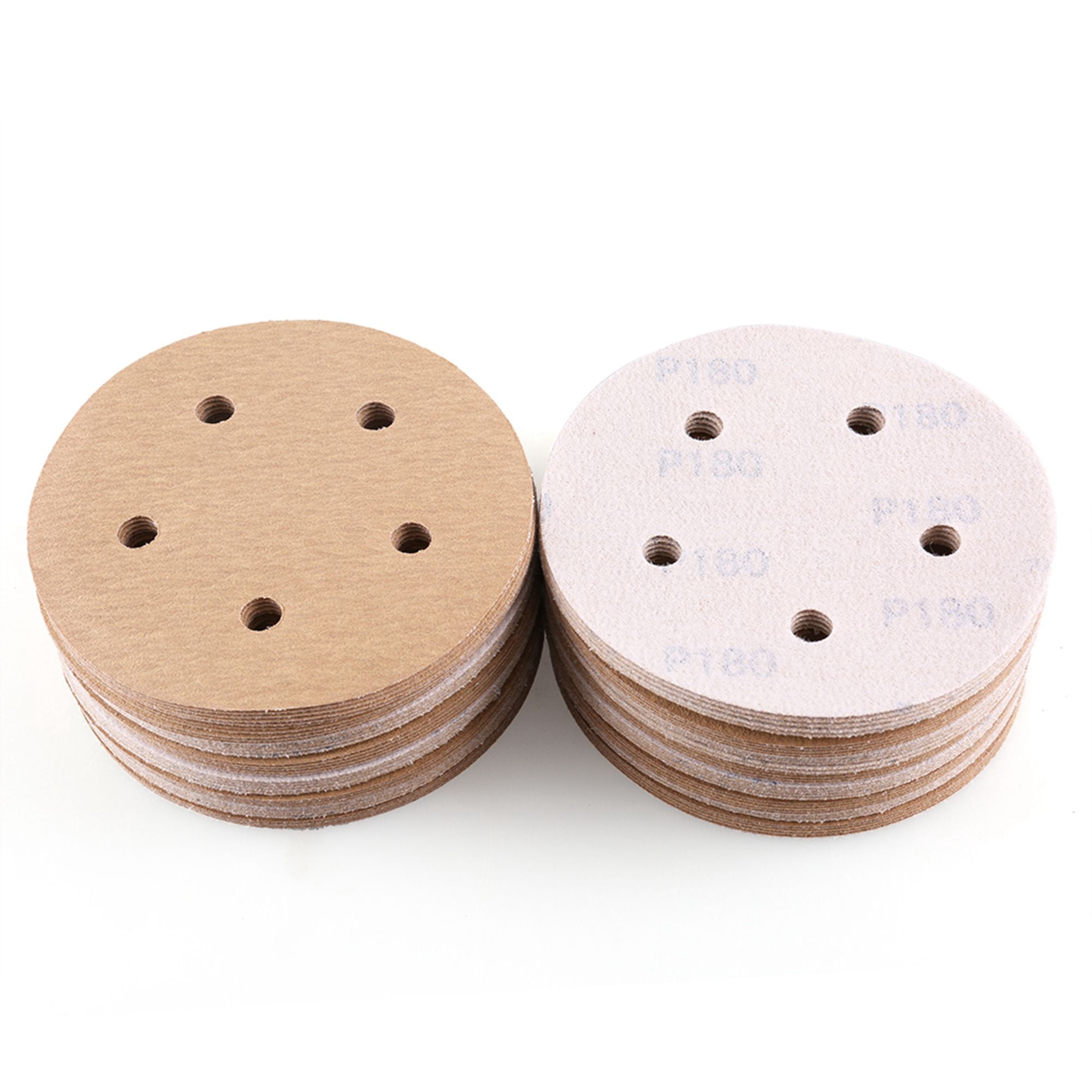 LotFancy 5 in 5 Hole Sanding Discs, 100Pcs 60 80 120 180 220 Grit ...