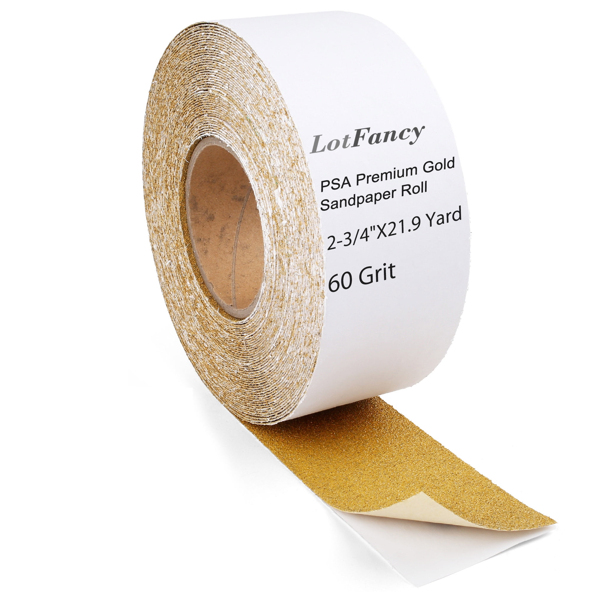 LotFancy 60 Grit PSA Sandpaper Roll, 2-3/4 inx21.9 Yard - Walmart.com
