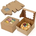 LotFancy 60 Pcs Bakery Boxes with Window, 4x4x2.3 Inch Cookie and Treat ...