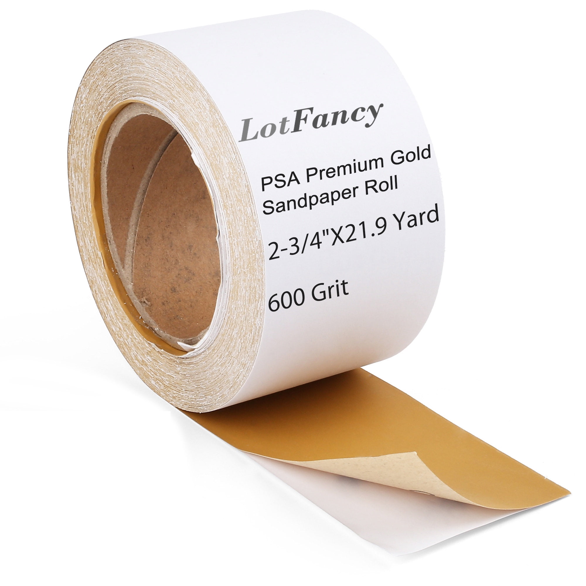 LotFancy 600 Grit PSA Sandpaper Roll, 2-3/4 in Wide by 21.9 Yard Long ...
