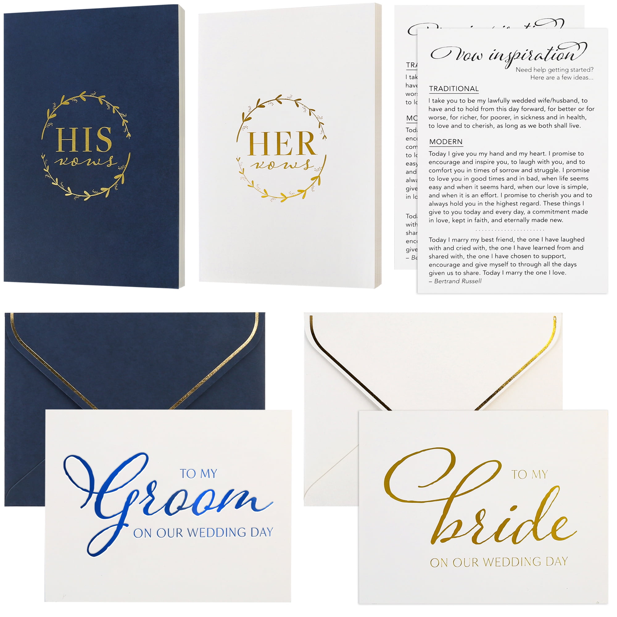 LotFancy Bridal Shower 8Pcs Wedding Vow Books, His and Hers Keepsakes ...
