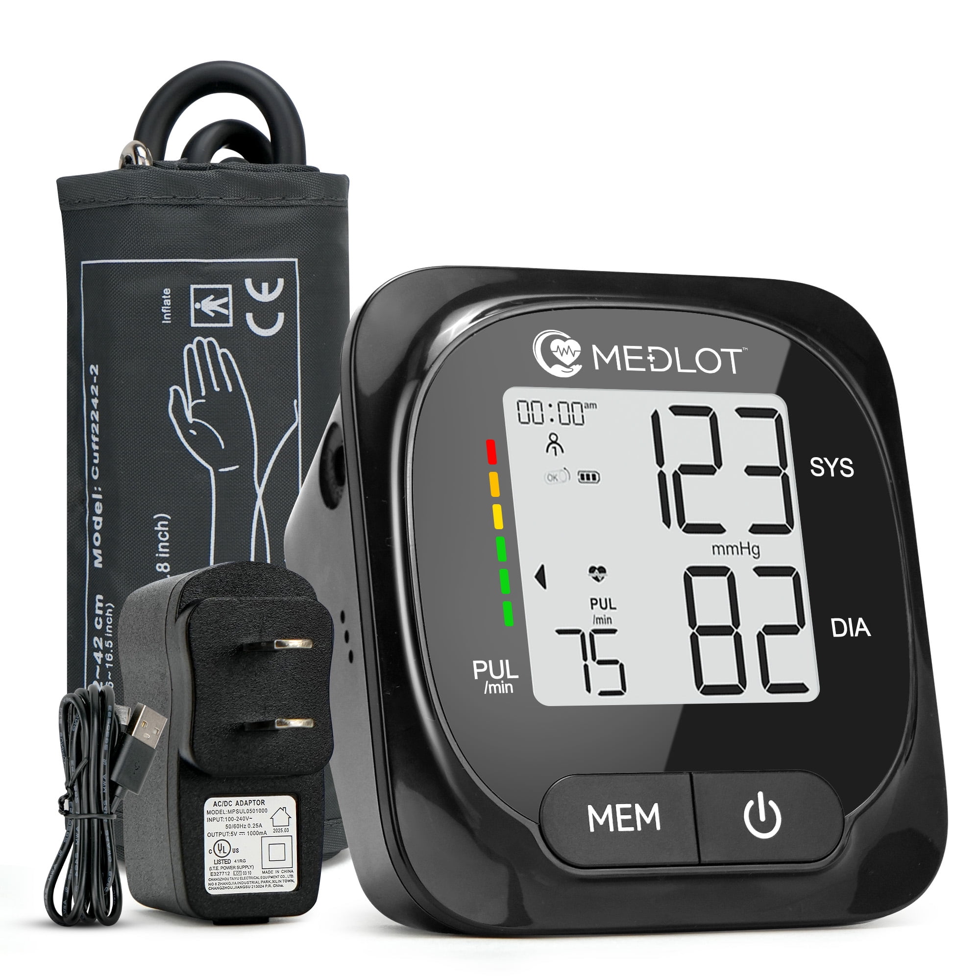 LotFancy Blood Pressure Monitor, Automatic Digital BP Machine w/Large ...