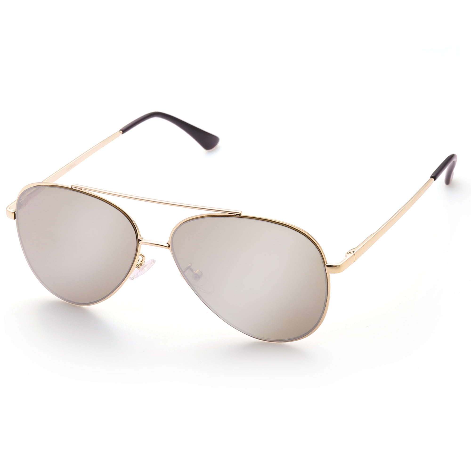 LotFancy Aviator Sunglasses for Women Adult Female, Gold Frame, Flat Brown Grey Lens - Walmart.com