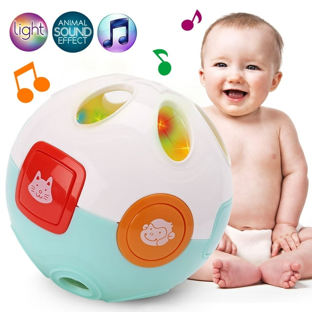 LotFancy Baby Musical Crawling Learning Ball with Flashlight, 5 in ...