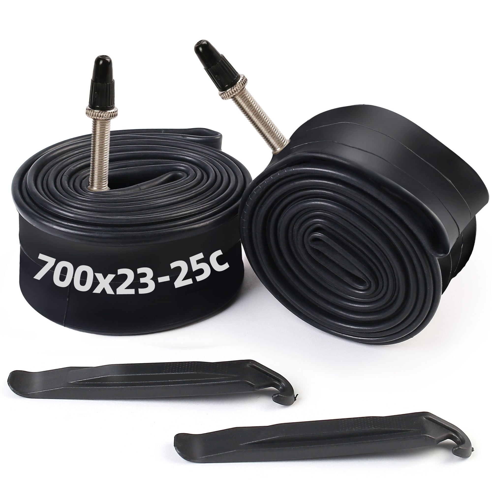 LotFancy Bicycle Tube 700c 23/25mm with Presta Valve, 2 Pack and Tire ...
