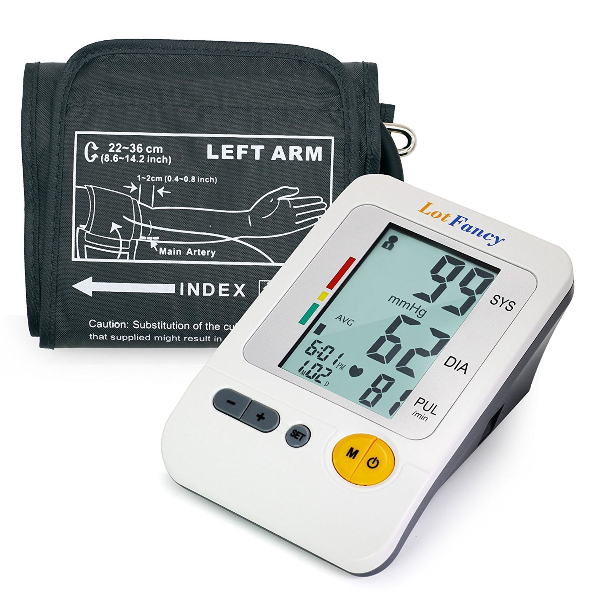 LotFancy Blood Pressure Monitor, Automatic Upper Arm BP Cuff Machine ...
