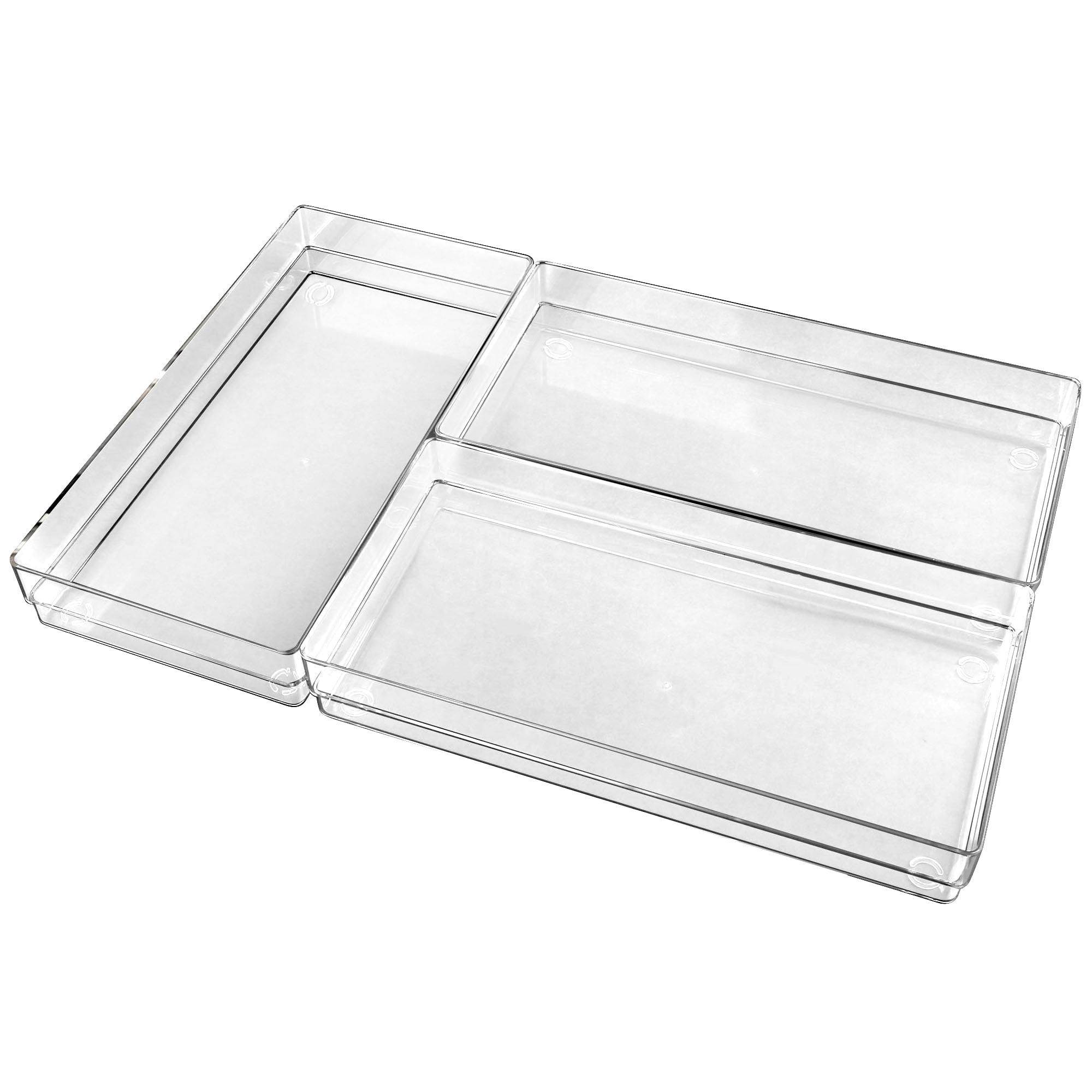LotFancy Clear Drawer Organizers, Stackable Plastic Storage Bins ...