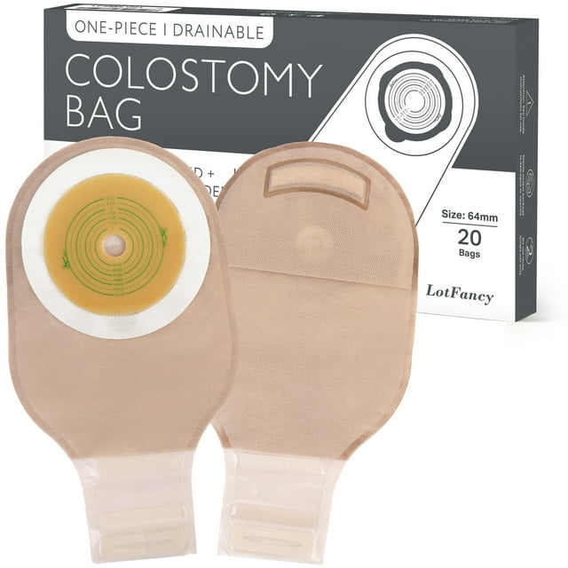 LotFancy One-Piece Ostomy Bag, 20 Pack Drainable Colostomy Pouch for Colonoscopy - Walmart.com
