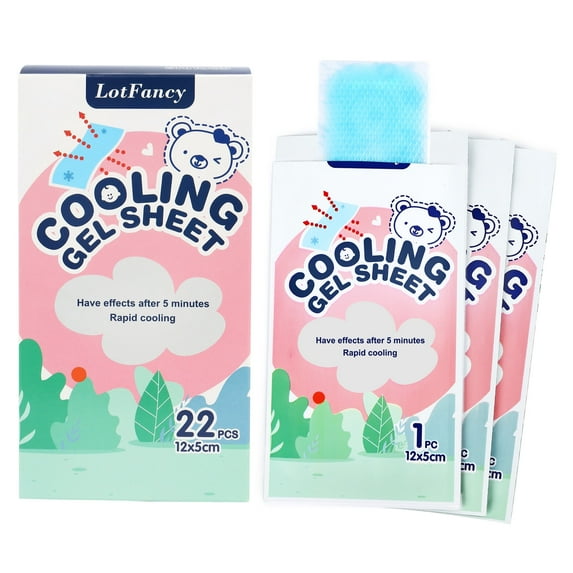 LotFancy Cooling Gel Sheets for Kids, Baby Fever Cooling Pad for Pain ...