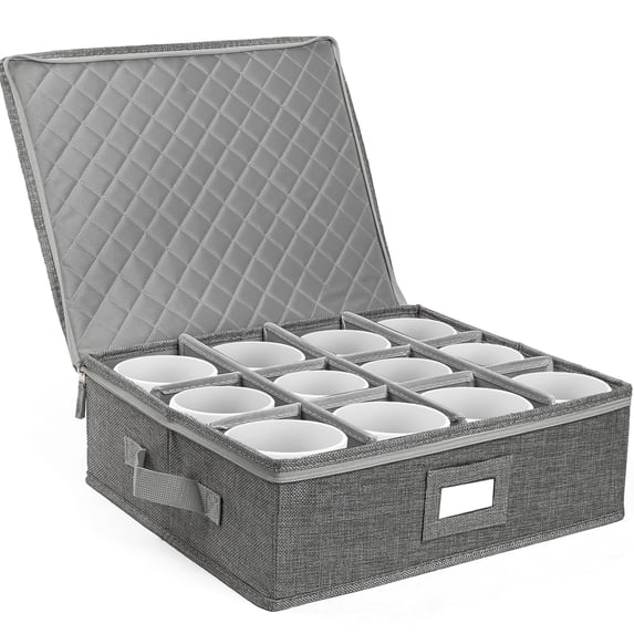 LotFancy, Cup and Mug Storage Box, Holds 12 Cups, Gray - Walmart.com
