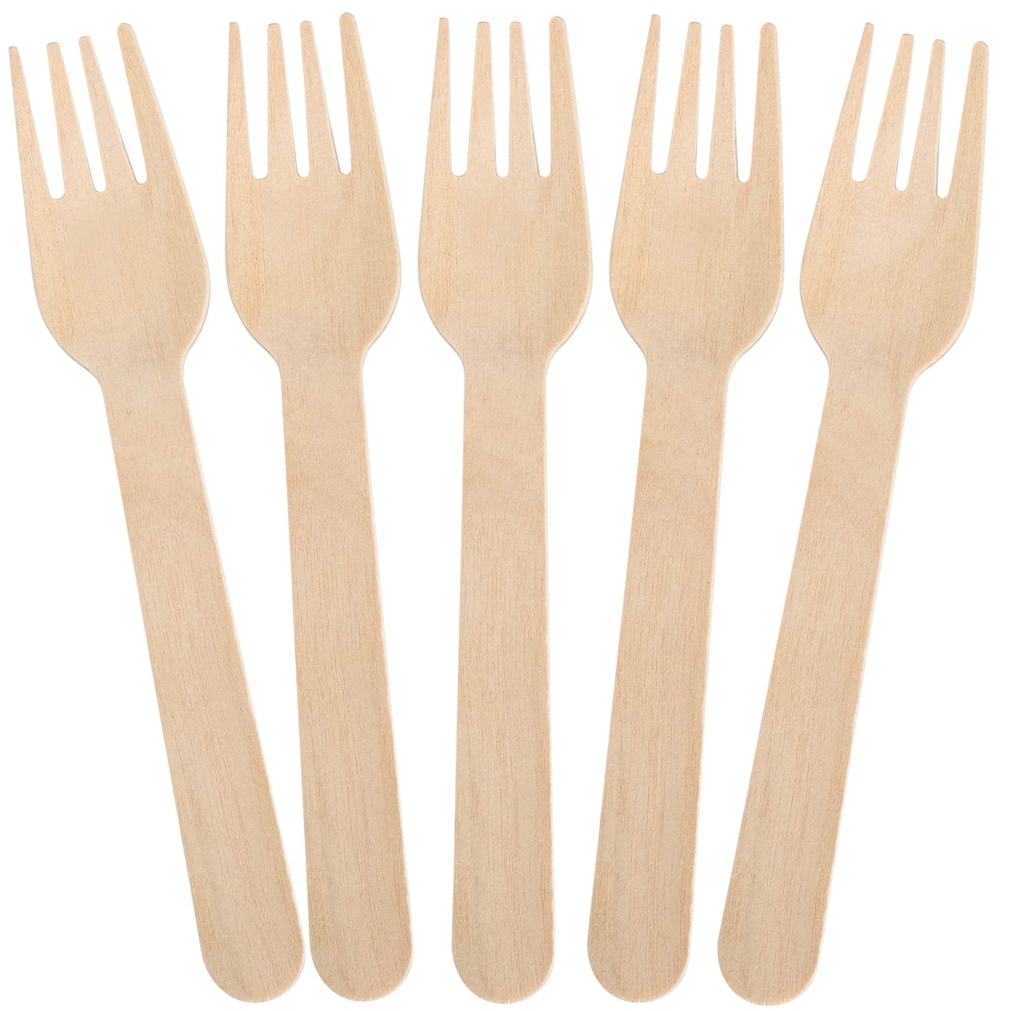 LotFancy Disposable Wooden Forks, 100 Pcs 6.5in Compostable ...