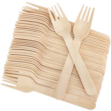 LotFancy 100 Mini Disposable Wooden Spoons, 6.25 in, Biodegradable ...