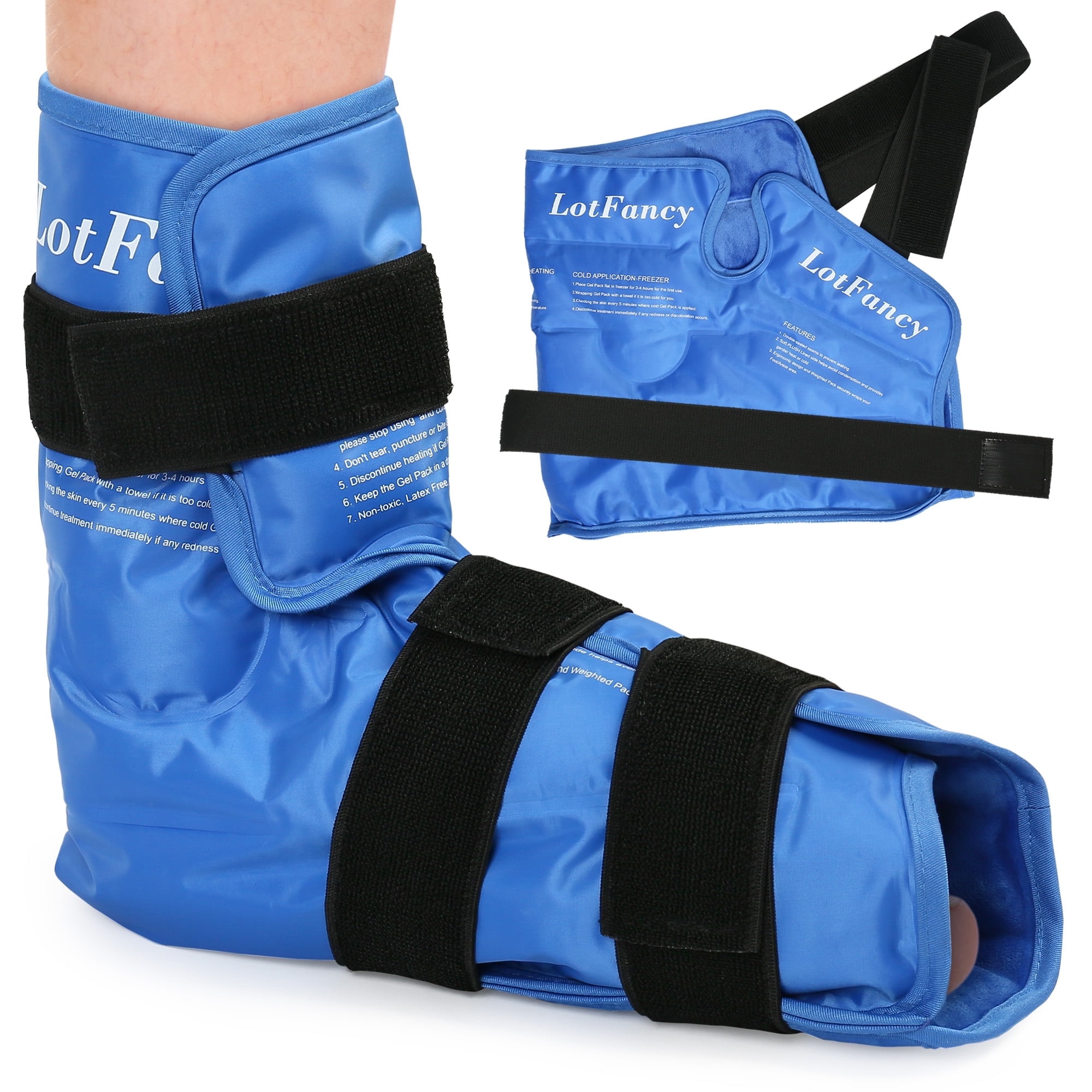 LotFancy Foot Ankle Ice Pack Wrap, Reusable Hot Cold Therapy Packs with ...