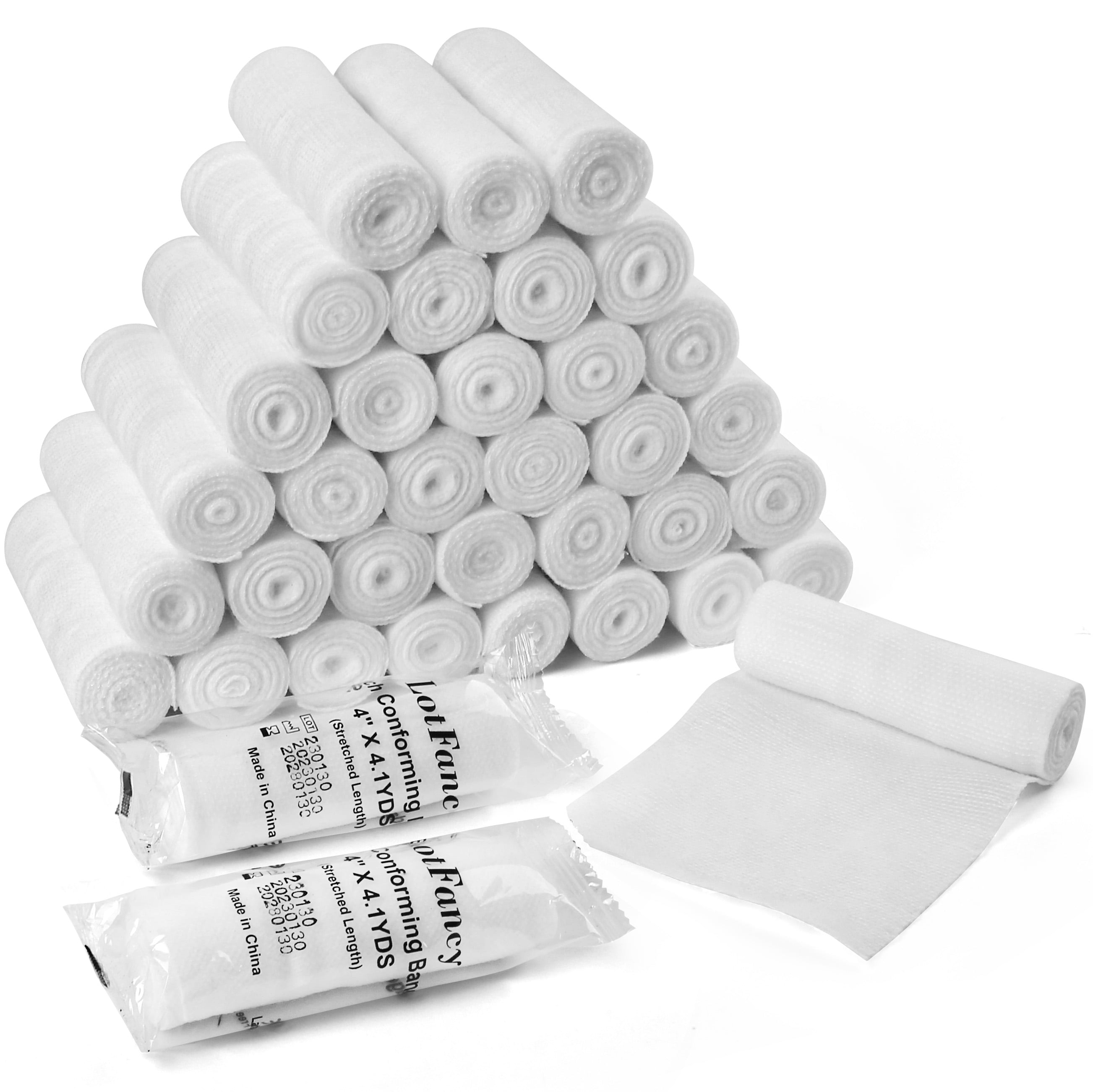LotFancy Gauze Wrap, Gauze Bandage Roll, 36 Count , 4" x 4 Yards ...