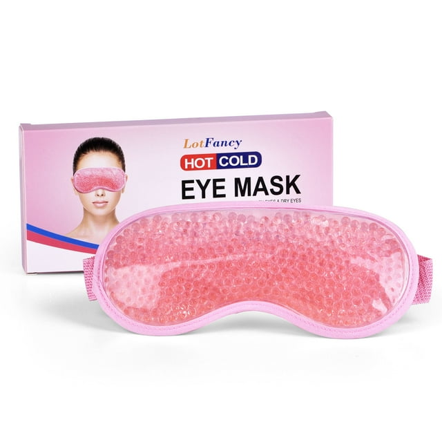 LotFancy Gel Eye Mask, Reusable Puffy Beads Ice Pack for Hot Cold ...