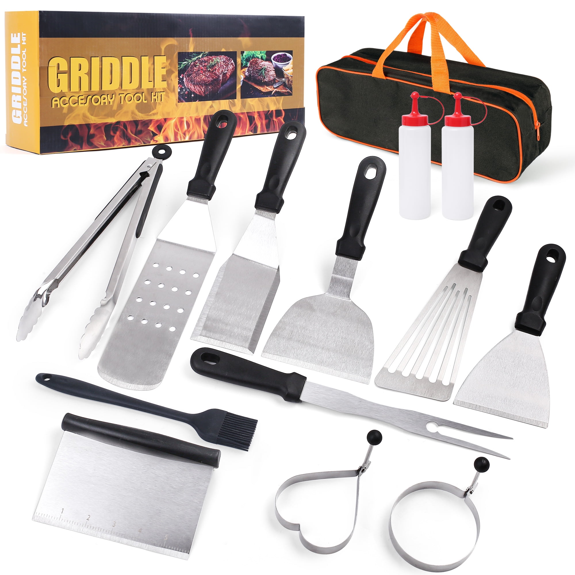 LotFancy Griddle Accessories Kit, 14 Pcs Grill Accessories Set for ...