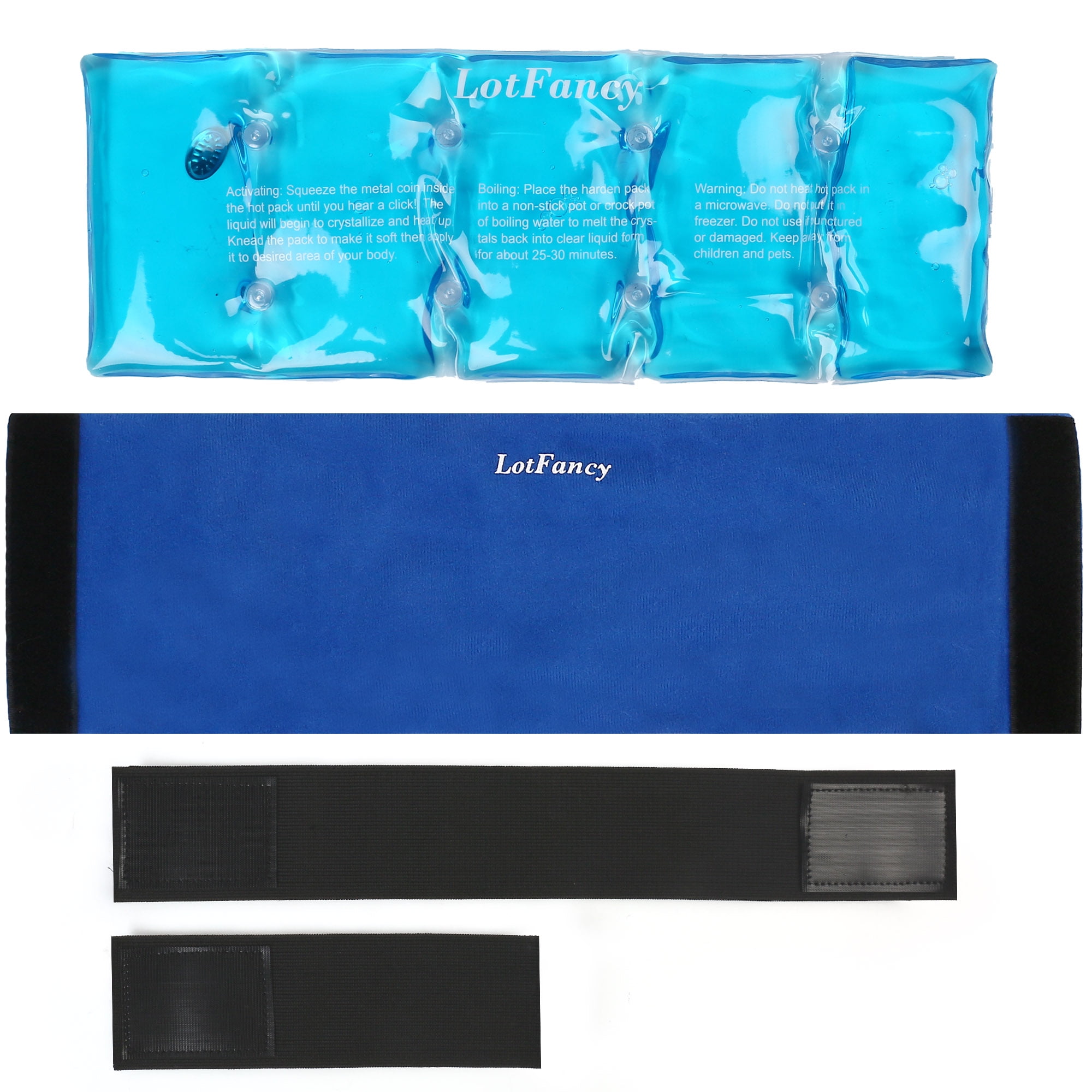 LotFancy Heating Pad, with Adjustable Strap, Reusable Gel Ice Pack Wrap ...