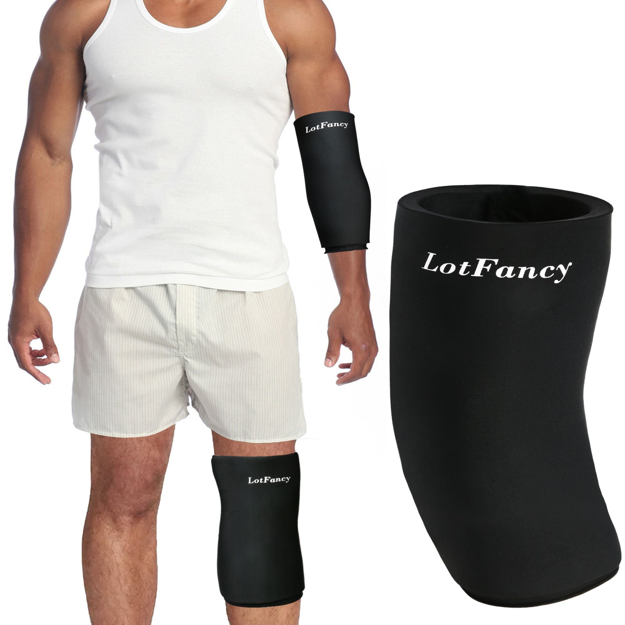 LotFancy Ice Arm Compression Sleeves, Gel Support for Arthritis ...