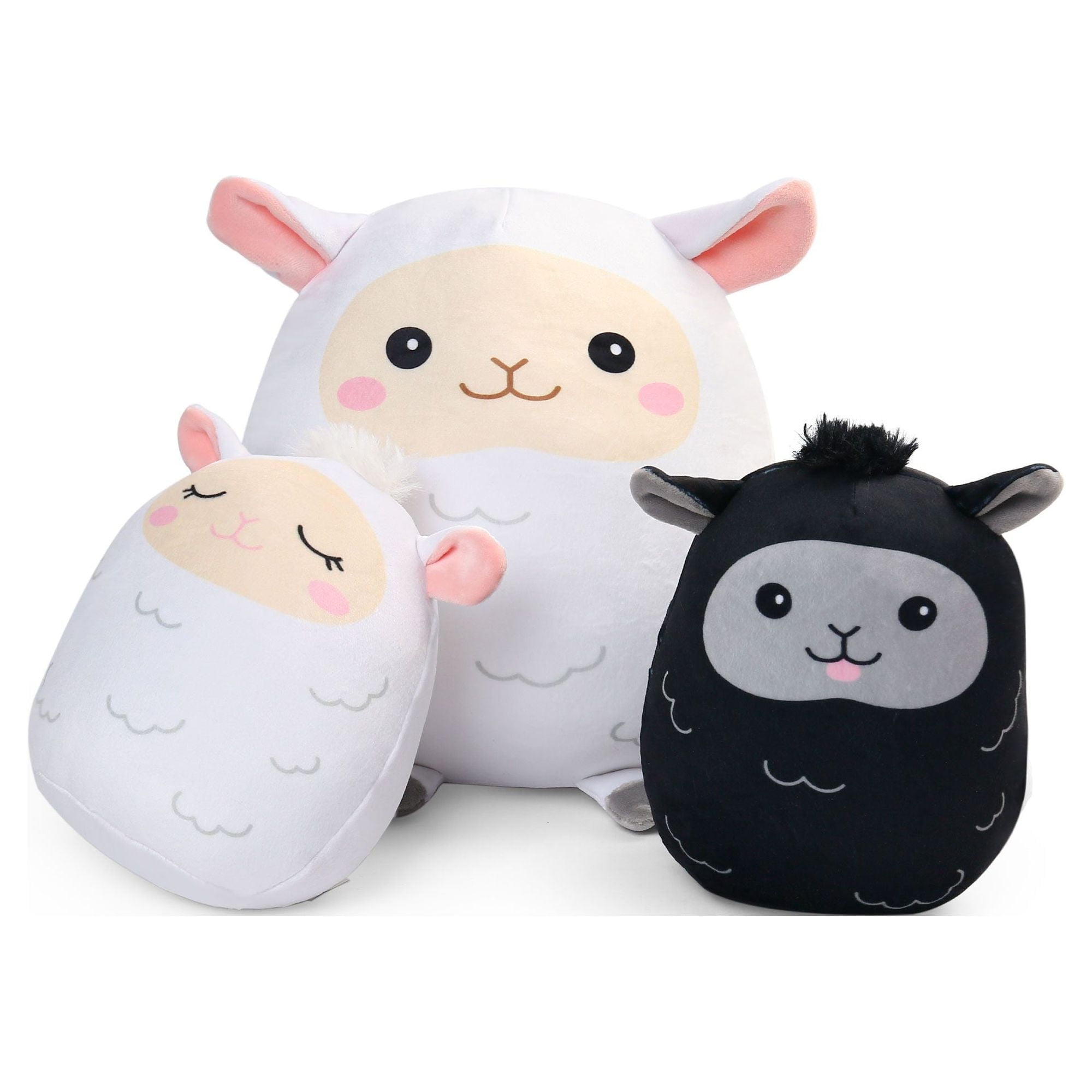 LotFancy Eco-Friendly Small and Large Sheep Plush Pillows, 12 and 7 in ...