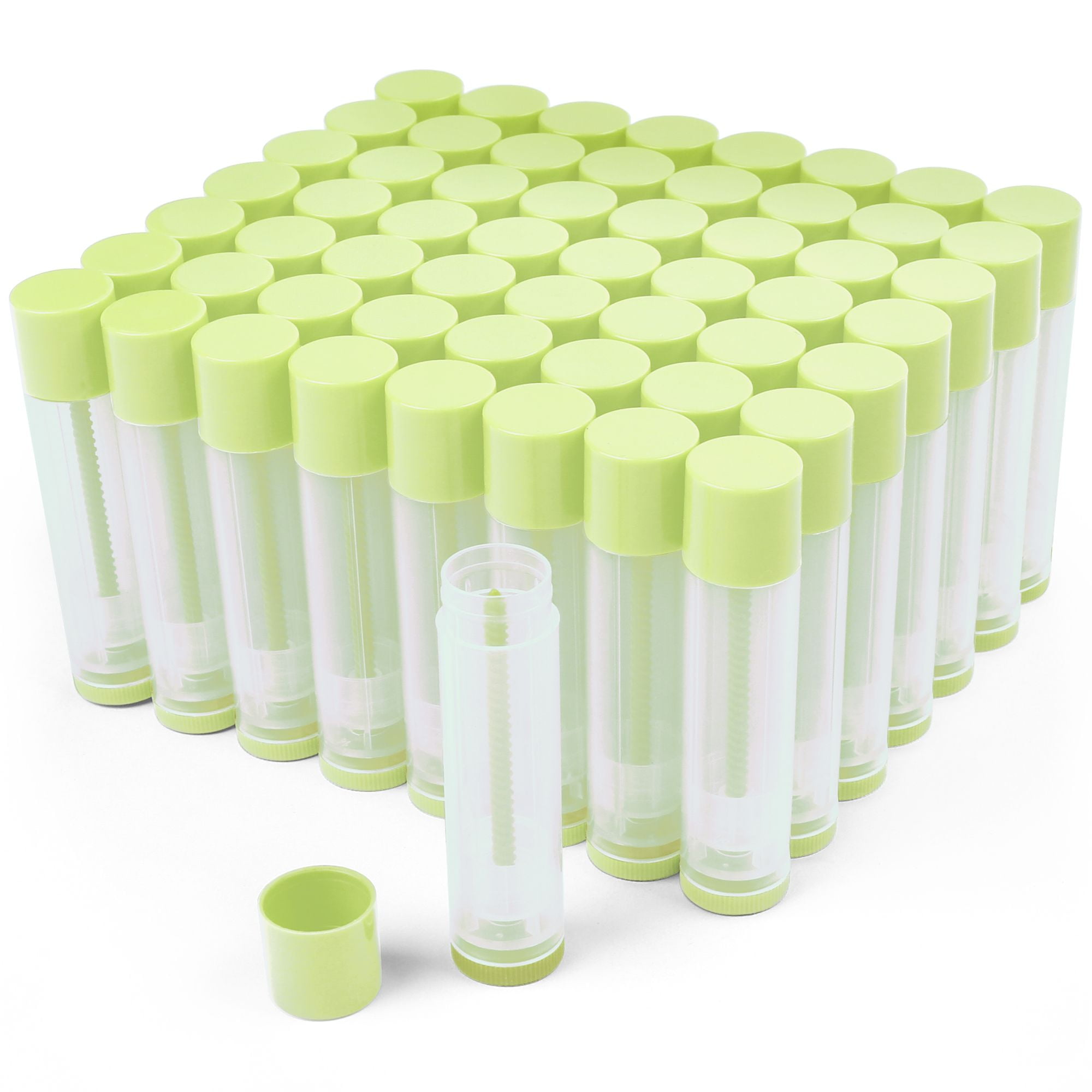 LotFancy Lip Balm Tubes Empty, 60Pcs 5.5ml (3/16 oz) Clear Plastic Lip ...