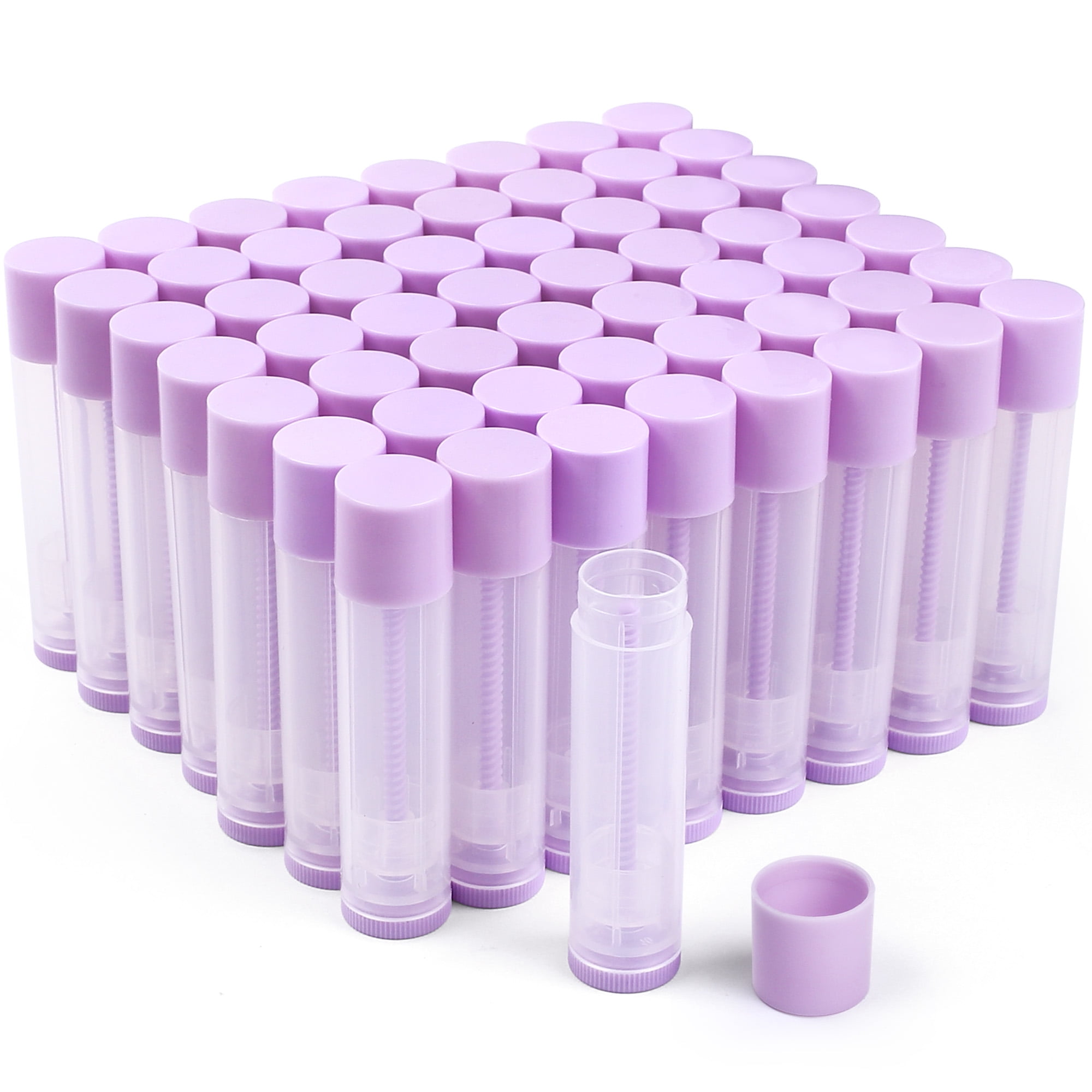 LotFancy Lip Balm Tubes Empty, 60Pcs 5.5ml (3/16 oz) Clear Plastic Lip ...