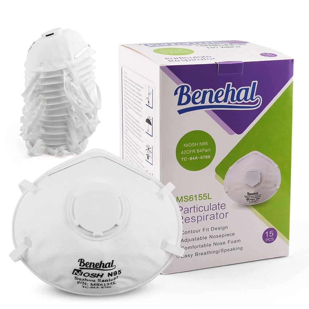 LotFancy N95 Protective Face Mask with Breathing Valve, NIOSH ...