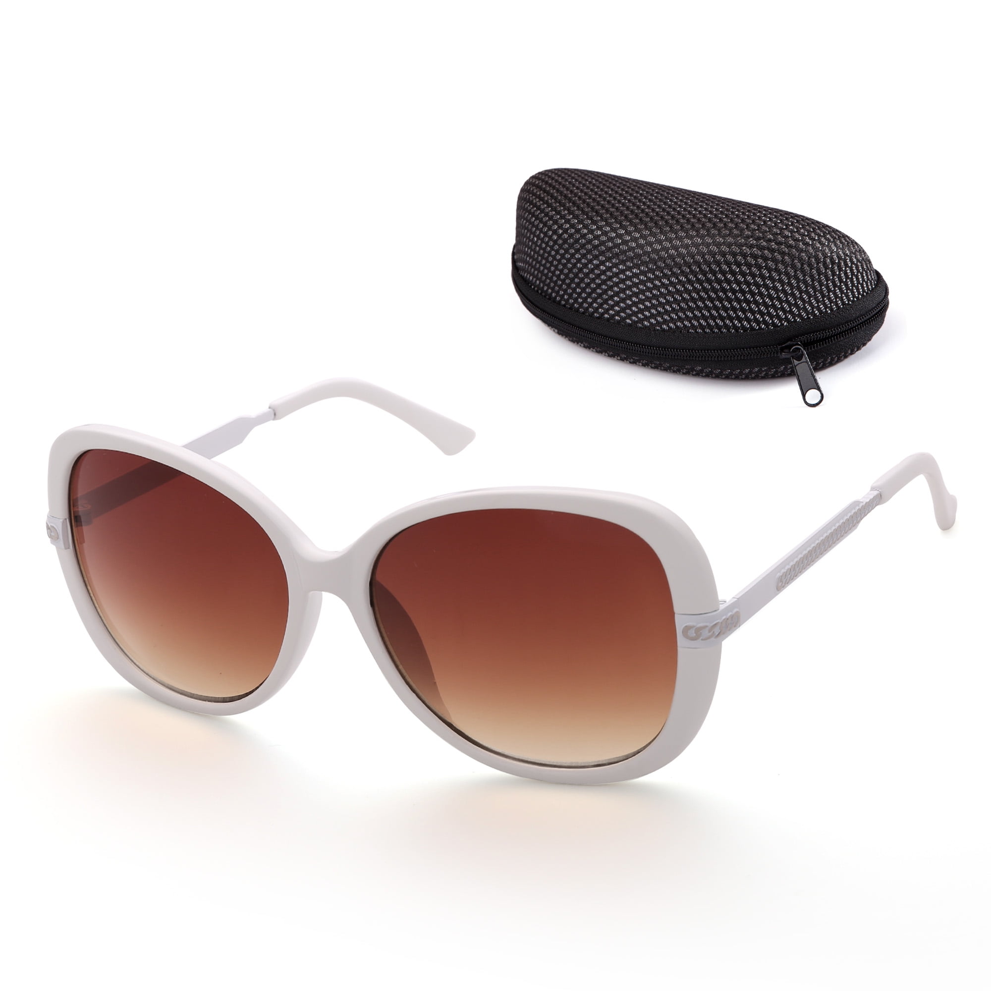 LotFancy Oversized Sunglasses for Women Adult Female, Brown Gradient ...
