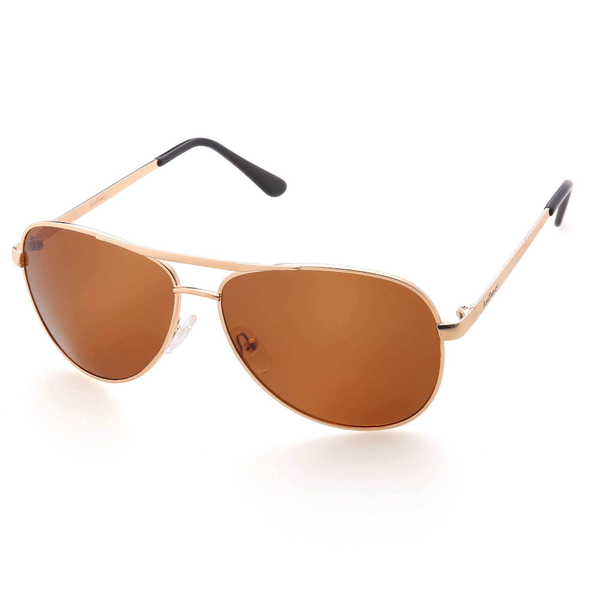 LotFancy Polarized Aviator Sunglasses for Men, UV400, Shatterproof ...