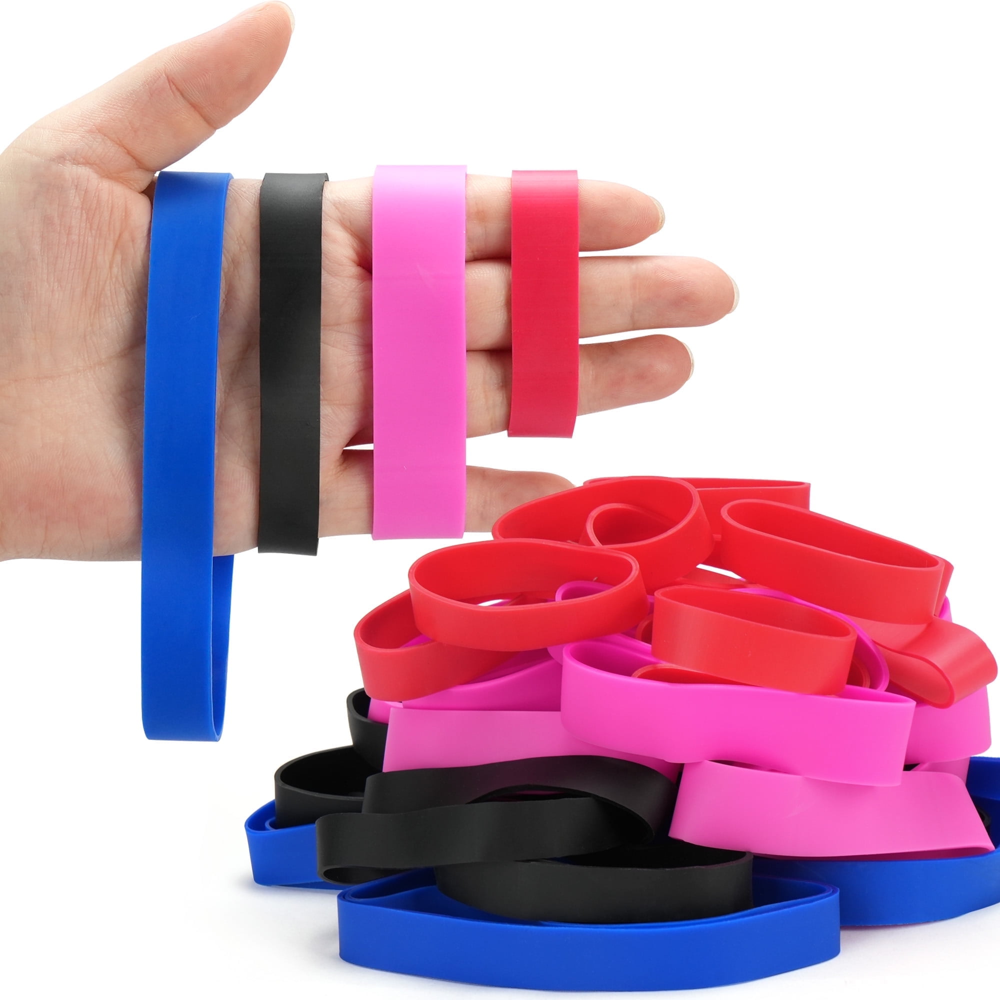 LotFancy Rubber Bands, Heavy Duty Wide Elastic Bands for Office Home ...