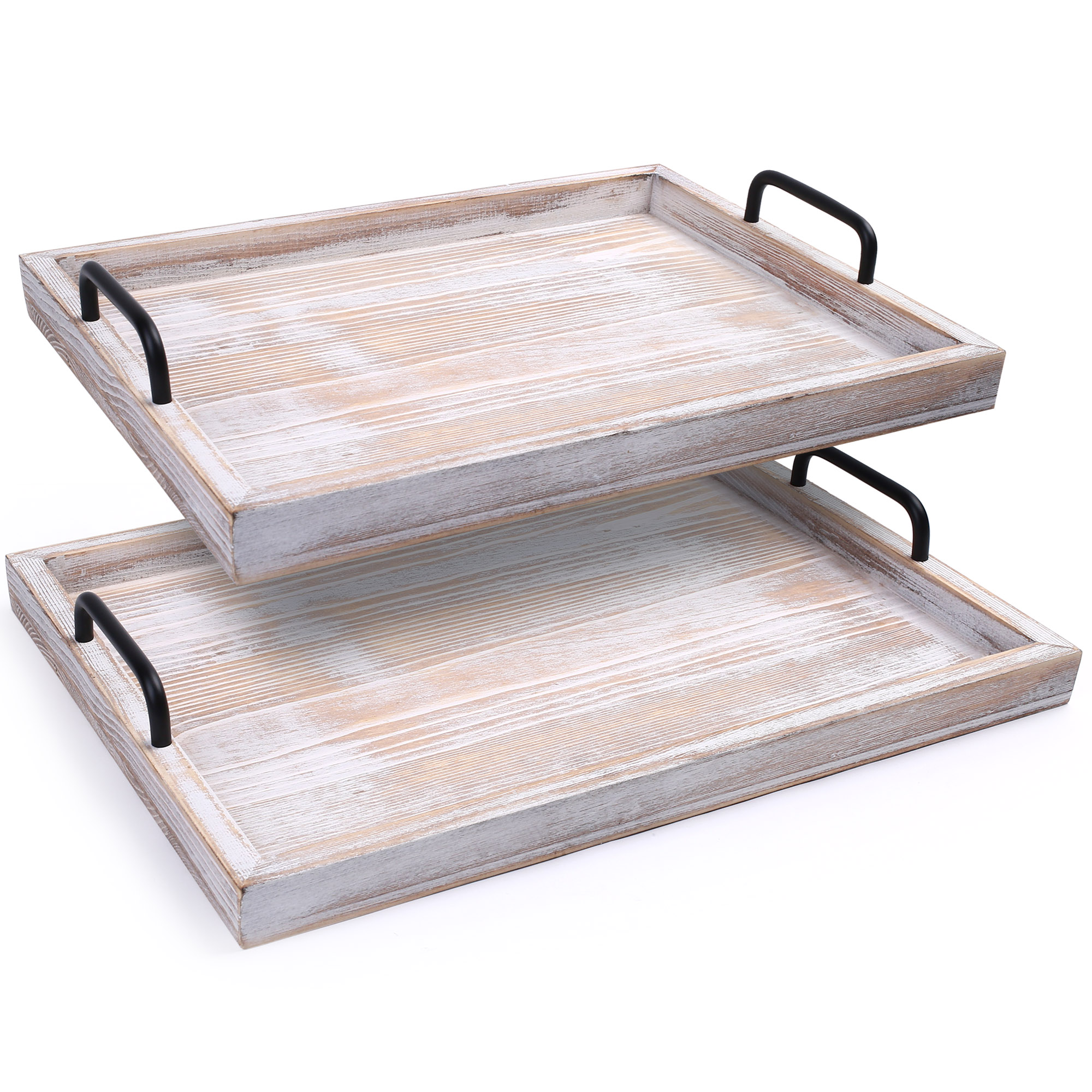 Concepts Eden Wood Decorative Trays - Set Of 2 - Walmart.com