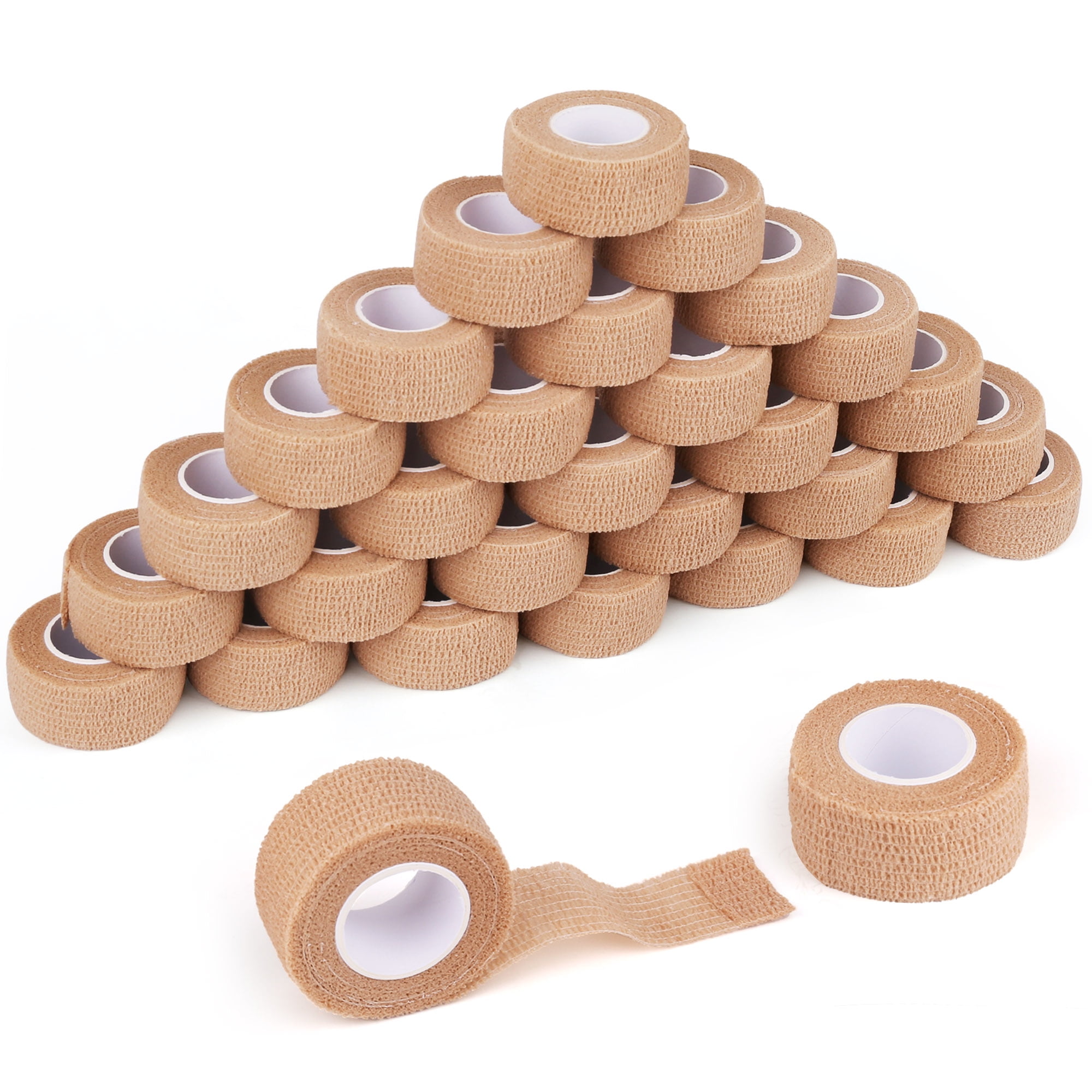 LotFancy Self Adhesive Bandage Wrap, 1"x5 Yards, 30 pc, Sports Tape ...