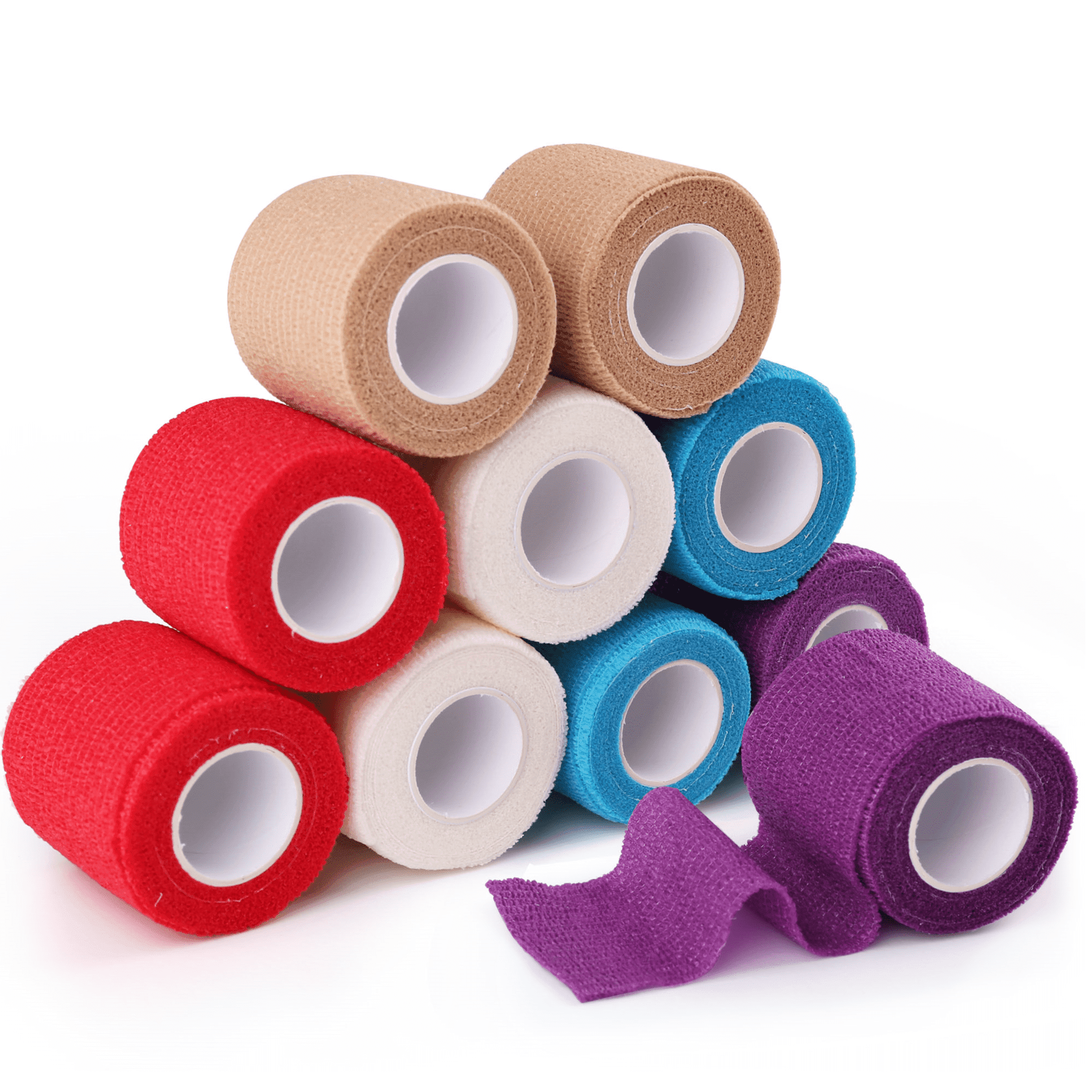 LotFancy Self Adhesive Bandage Wrap, 2" x 5 Yards, Breathable Sports ...