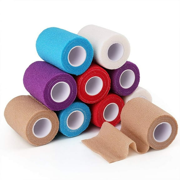 12 Pack Self Adhesive Bandage Wrap, 4 Inch x 5 Yards Elastic Cohesive ...
