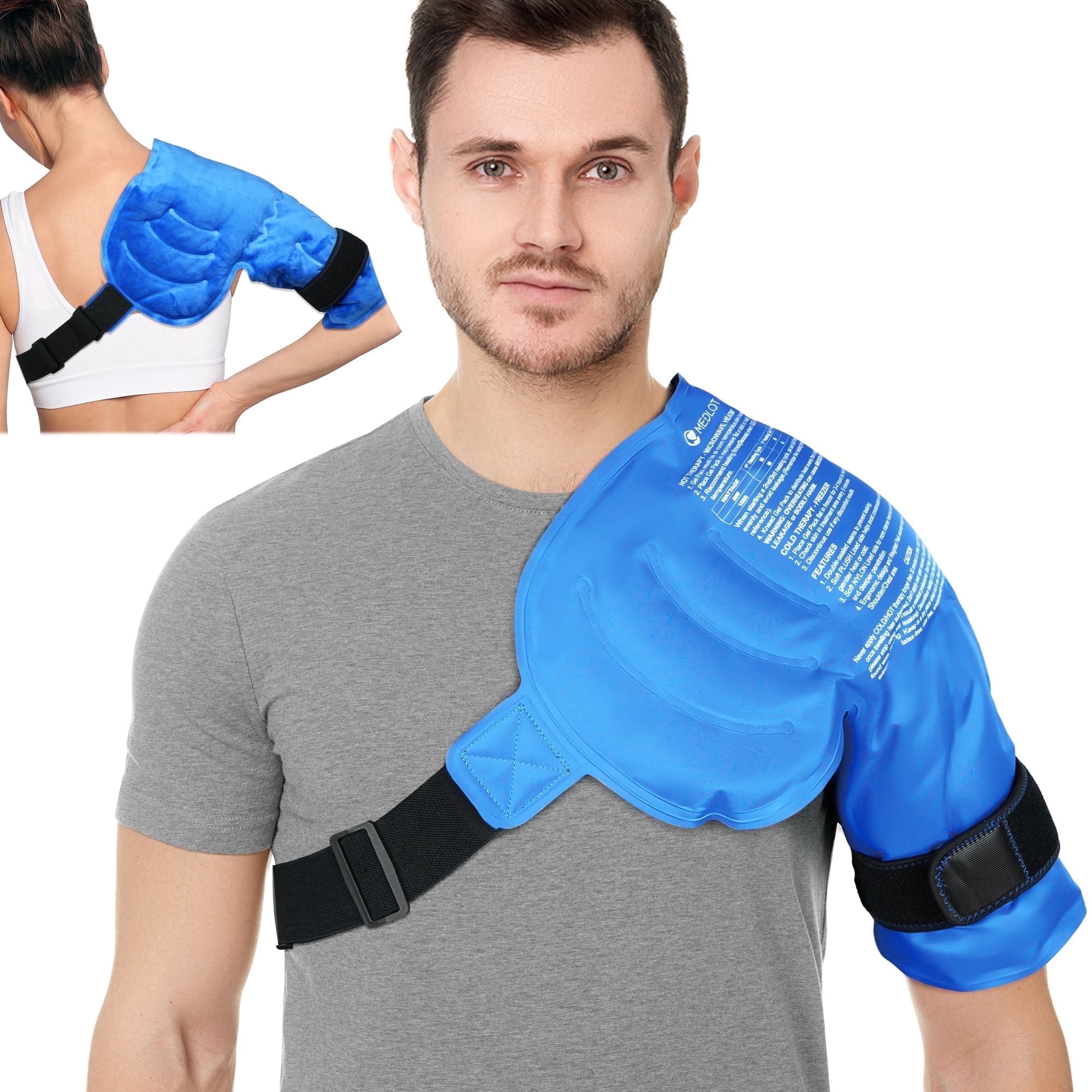 LotFancy Shoulder Ice Pack, Reversible Cold Compress for Rotator Cuff ...