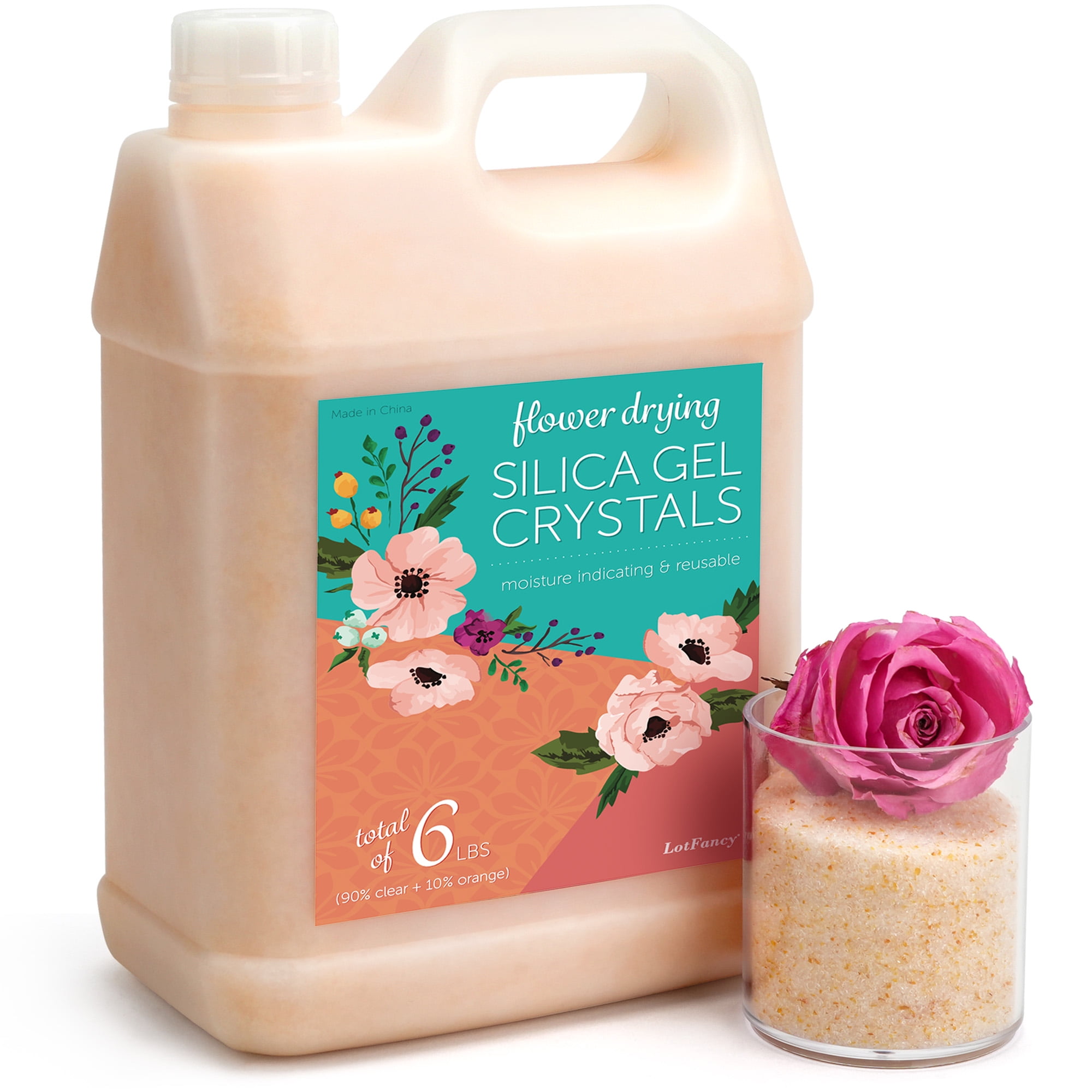 LotFancy Silica Gel Flower Drying, 6 lbs Color Indicating Silica ...