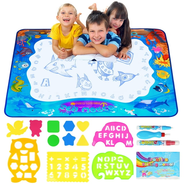 LotFancy 40x32in Water Doodle Mat, Large Drawing Pad for Kids, Ideal ...