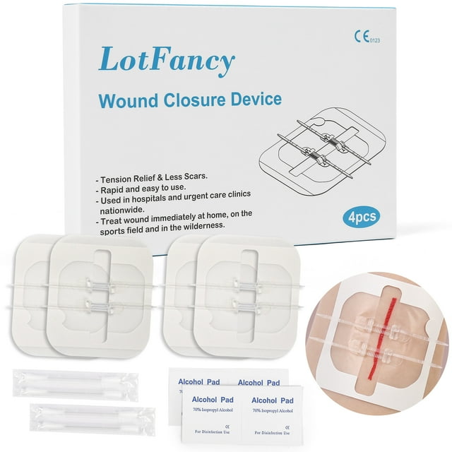 LotFancy Wound Closures, Butterfly Closures Adhesive Bandages for First ...