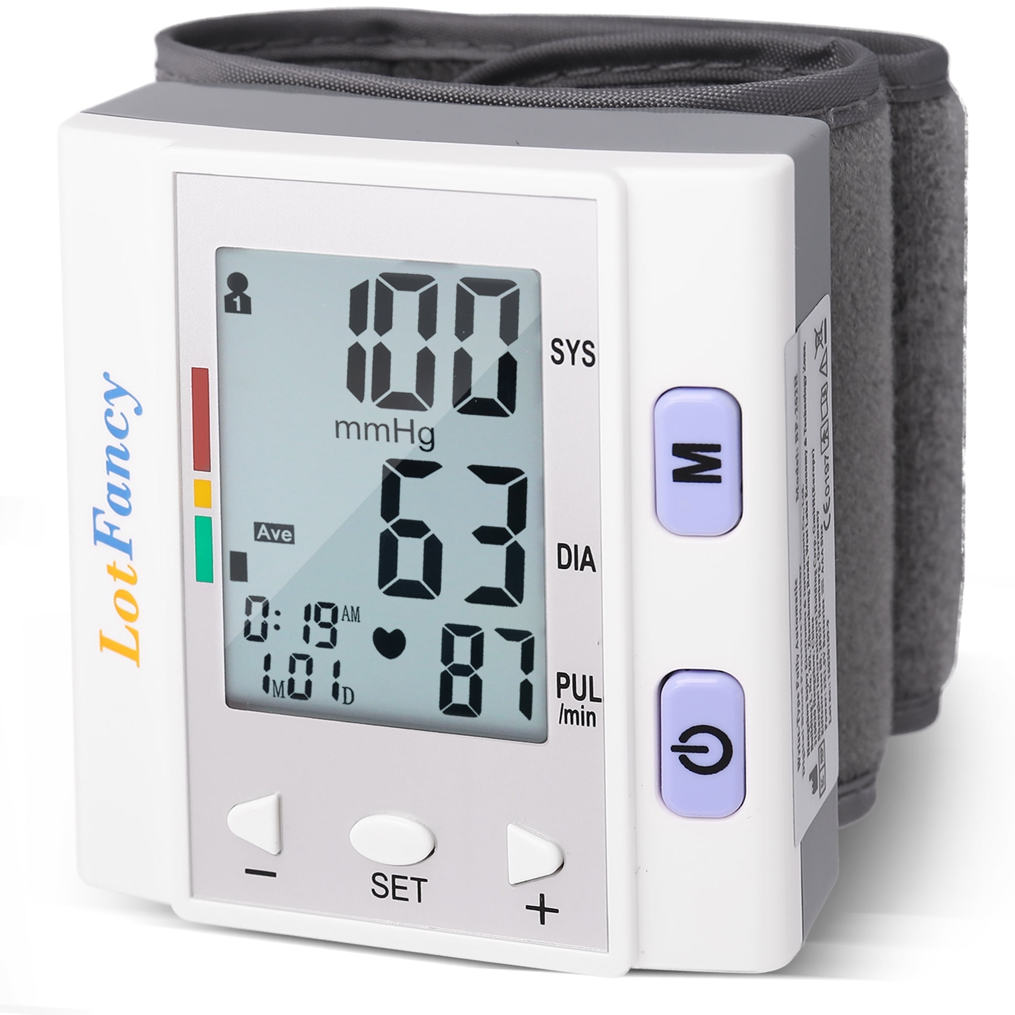 LotFancy Wrist Blood Pressure Monitor,BP Machine with Portable Case ...