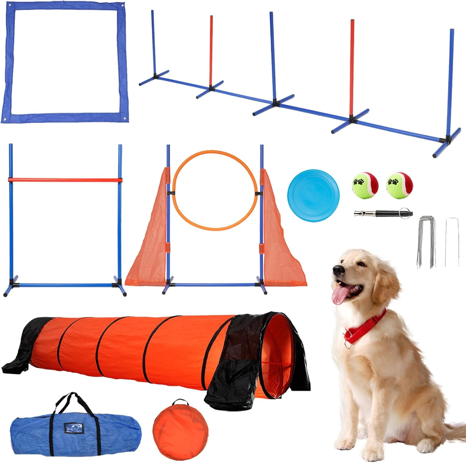 LotFun Dog Agility Training Equipment, Perfect Obstacle Course Backyard ...