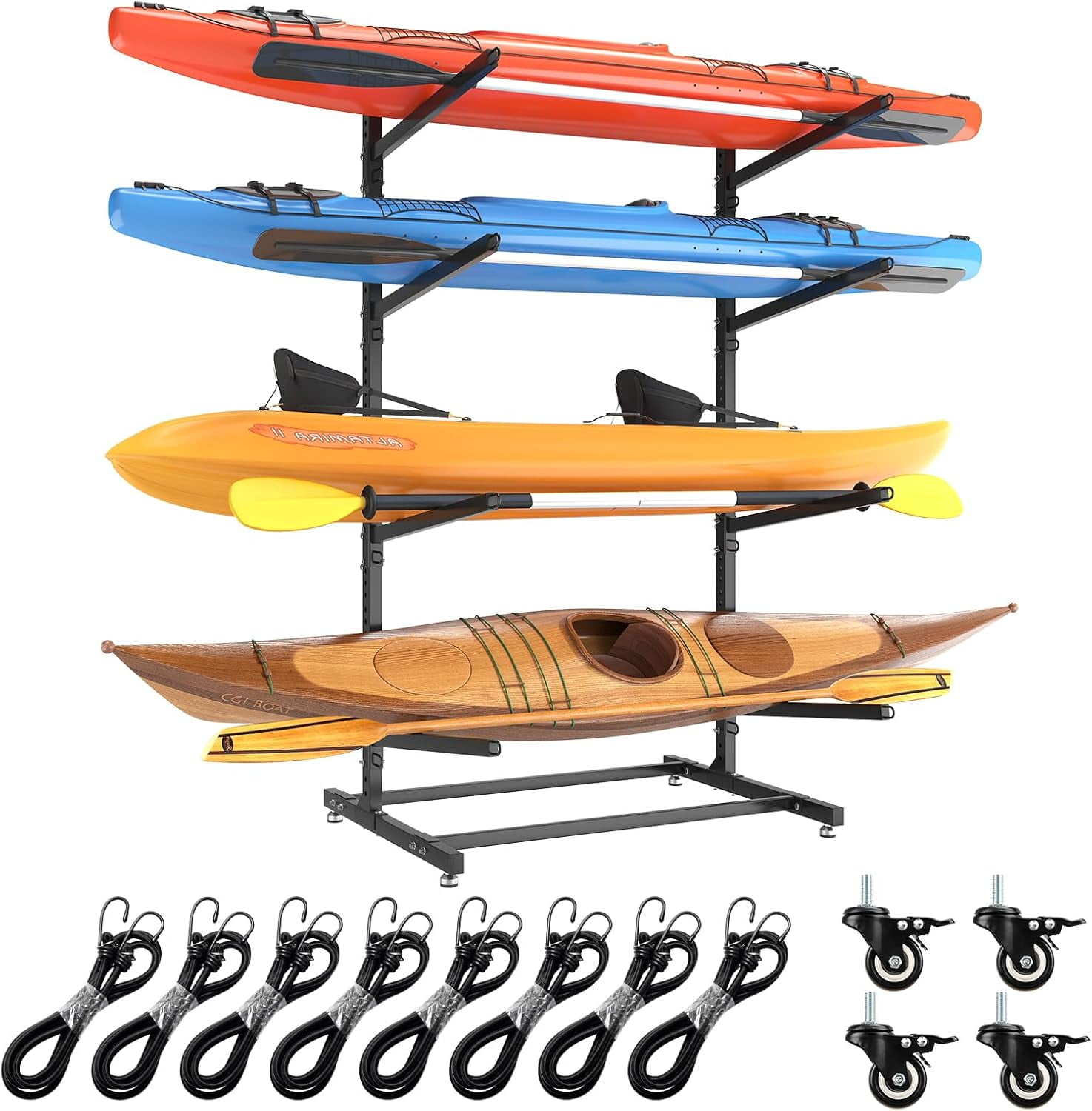 LotFun Kayak Storage Rack, Freestanding Heavy Duty Adjustable Kayak ...