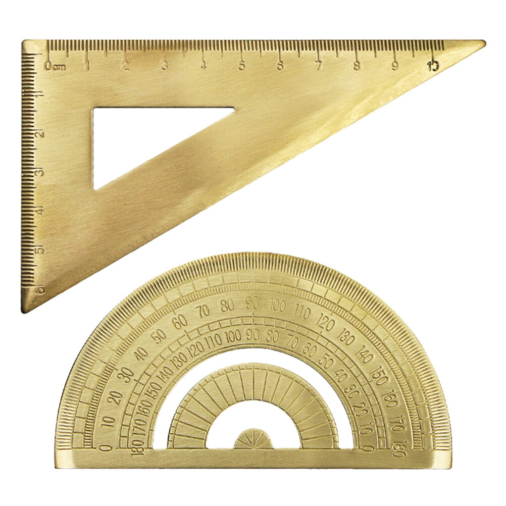 Lotatory 1 Set Drawing Triangle Ruler Geometry Measurement Ruler Brass ...
