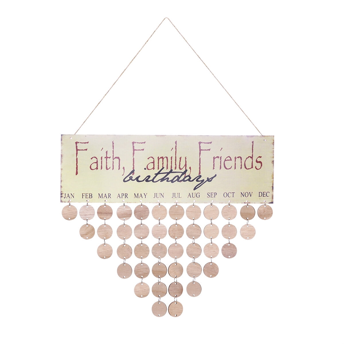 Lotatory Faith Family Friends Printed Colorful Letters Hanging Wooden ...